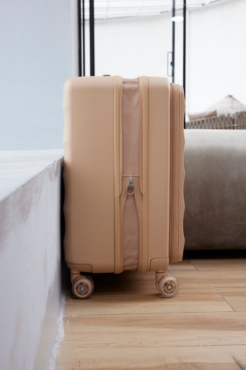 Checked Trunk Luggage with Cup Holder and USB Charger, Large Capacity ...